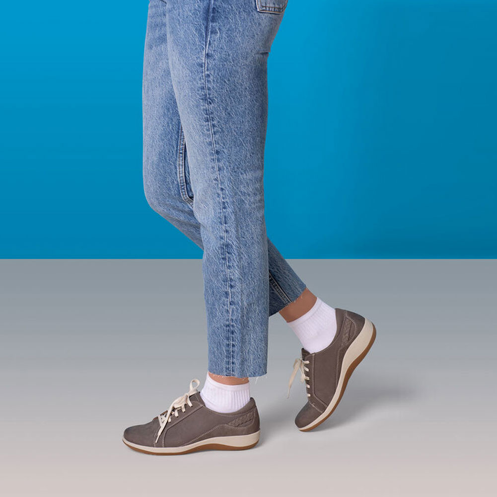 Aetrex Women's Dana Lace Up Oxford Warm Grey